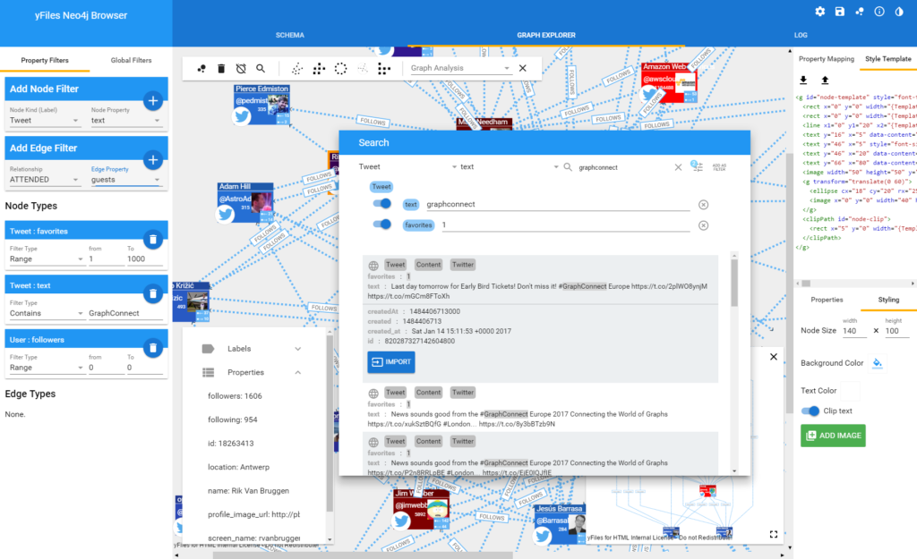 Graph Database Schema Visualization Using yFiles in Neo4j