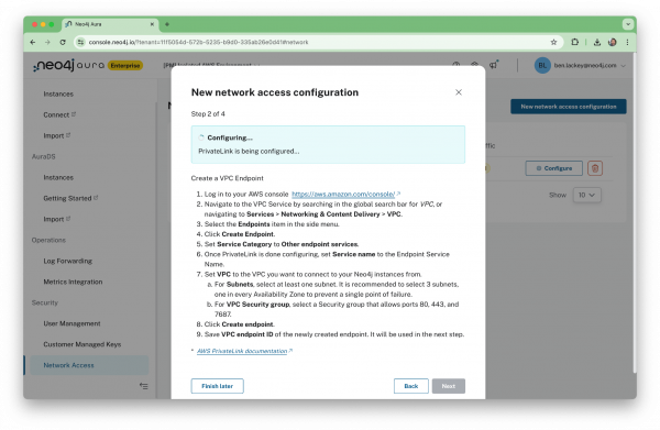 How to Configure AuraDB with AWS PrivateLink