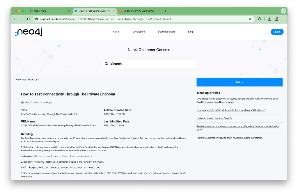 How to Configure AuraDB with AWS PrivateLink